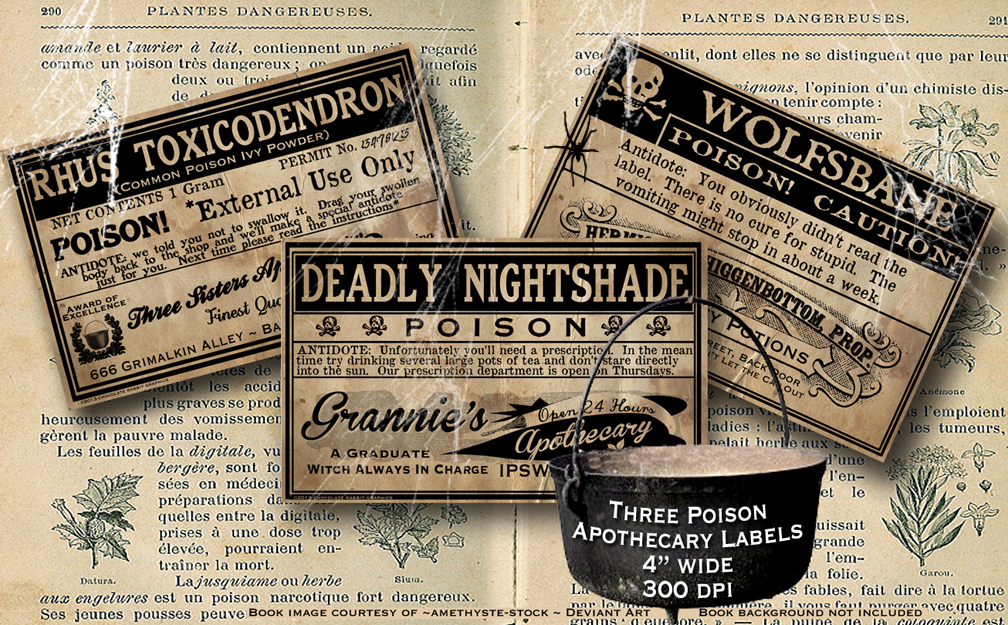 Vintage Poison Labels
