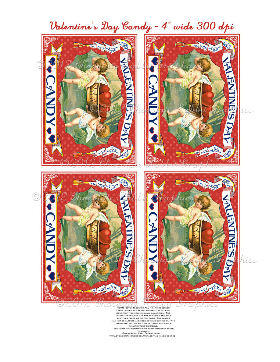 Valentines Day Vintage Candy Label Digital Download Printable Image ...